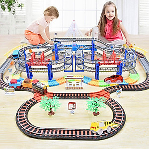 Track Cars Replacement Only Light Up Toy Cars with 5 Flashing LED Lights Toys Racing Car Track Accessories Compatible with Magic Tracks and Tracks with Most Track Cars for Boys and Girls (3 Pack)
