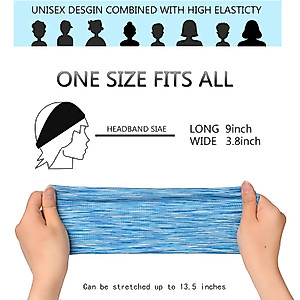 Jesries Women's Workout Headbands Non Slip Sport Sweatbands Yoga Hairbands for Travel Fitness Athletic Elastic Moisture Wicking for Girls