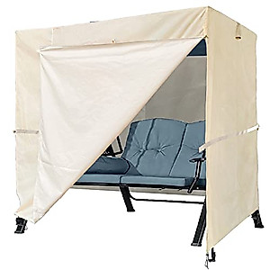 Ourdoor Swing Cove,3 Triple Seater Hammock Cover Garden Swing Cover Garden Hammock Glider Chair Cover Outdoor Swing Cover UV Resistant Swing Canopy Cover (65 * 49 * 66 inch)
