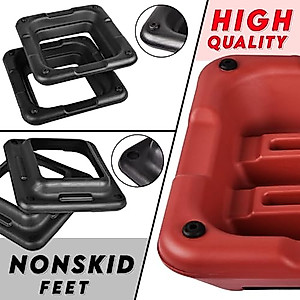 Yes4All 16"x16" Height-Adjustable High Step Aerobic Platform with 4 Risers for Home Gym Exercise Fitness Workout, Cardio and Jumping (Red Black)