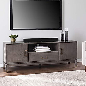 SEI Furniture Brenting w/Storage Media Stand, Graywashed
