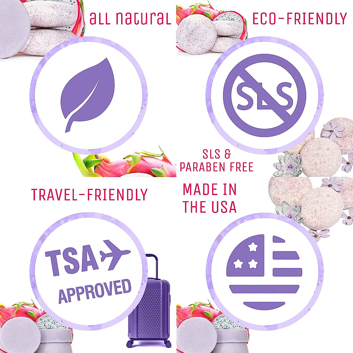 Sweet & Sassy Shampoo + Conditioner Bars: Includes 1 Shampoo, 1 Conditioner. Made in the USA, Natural, Organic, SLS Free, Safe for Color Treated Hair. So Sumptuous