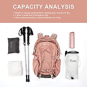 MOUNTAINTOP 40L Hiking Backpack for Women Outdoor Backpack with Rain Cover for Camping,Cycling and Traveling