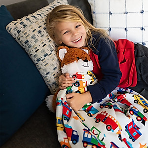 Wildkin Plush Baby Blanket for Toddler Boys & Girls, Measures 39.5 x 28 x 0.5 Inches, Perfect Size for Daycare & Ideal for Travel, Ultimate Plush Blanket for Cozy Comfort (Trains, Planes, and Trucks)