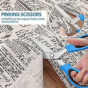 Asdirne Sewing Bundle, Sharp Stainless Steel Blade, Comfortable Handle, Include Fabric Scissors, Pinking Scissors, Embroidery Scissors, Thread Snips and Measuring Tape, 5 Pcs, Great Sewing Partners