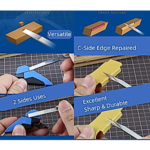 ANSAI Double Edge Chisel, Trigone Enlarge Panel Line, Flat Repair C-Side Versatile Modeling Tools Scriber Carved For Hobbies Mecha Military Miniature Scale Model Kit