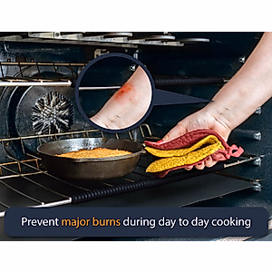 Silicone Oven Rack Shields by Linda’s Essentials (3 Pack) | Heat Resistance Silicone Oven Rack Protectors Guards Against Burns and Scars | 14 Inches Long (Black)