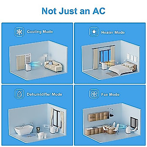 Wiytamo Portable Air Conditioners for Rooms Up to 700 Sq.Ft, 4-in-1 Portable AC Unit, Heater, Dehumidifier & Fan Mode, Remote Control, LED Display, Auto Swing, 14,000 BTU, White