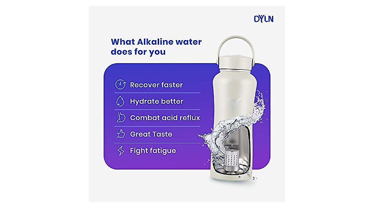 DYLN 32 oz Alkaline Water Bottle - Keeps Water Cold & Boosts pH
