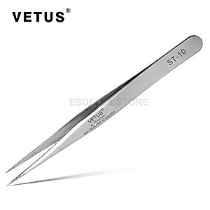 Vetus Tweezer Professional Tweezers Tool ST-10 Non-magnetic Stainless Steel Pointed Tip