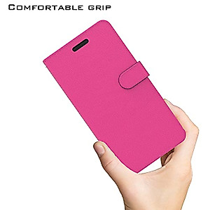 EnCases for Oneplus Nord N300 5G Case, Oneplus Nord N300 5G Wallet Case with Hand Strap PU Leather Clip Flip Case Cover with Card Holder Stand Feature for Oneplus N300 5G 2022 for Women Men, Hot Pink
