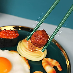 Limoer Reusable Chopsticks Non-Slip Chop Sticks Set Fiberglass Chinese Japanese Style, 5 Pairs Different colors 9.8 Inch, Multicolor (CP0001-9.8)