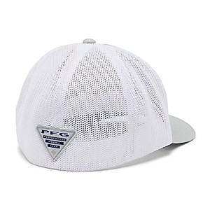 Columbia Unisex PFG Mesh Ball Cap, Cool Grey/White/Vivid Blue/Marlin, S/M