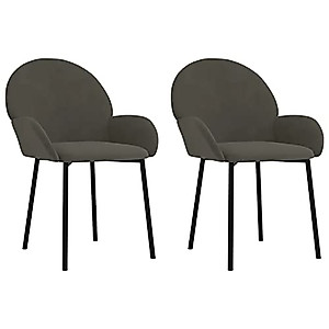 vidaXL Dining Chairs 2 pcs Dark Gray Velvet
