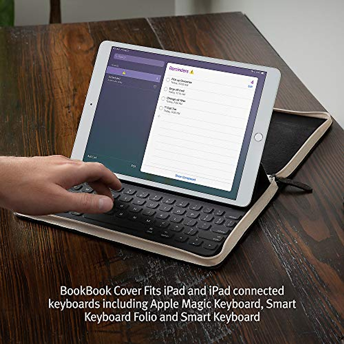 Twelve South BookBook Vol 2 for 12.9-inch iPad Pro (Gen 3 and 4), M1 | Hardback Leather Cover with Pencil/Document/Cable Storage for iPad Pro + Apple Pencil