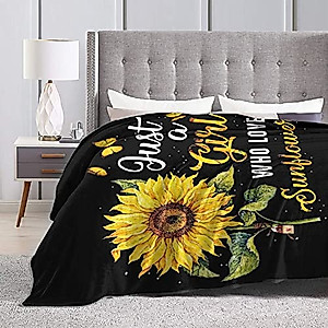 Sunflower Blanket Soft Lightweight Throw Blanket Comfortable Warm Bed Blanket for Bedroom Living Room Sofa Couch(50"x40")