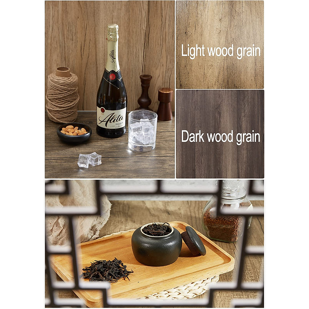 iProtech 5PCS 10Patterns Double Sided Photography Background Boards with 4 brakets, Waterproof Reusable 16x16in Cement/Marble/Wood/Brick Texture Photo Backdrop Props for Food Jewelry Cosmetics