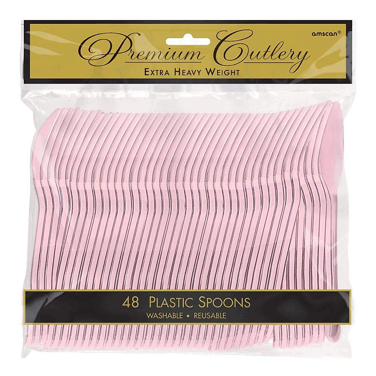 Blush Pink Premium Plastic Spoons- 48 pcs.
