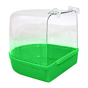 Hiborth Pet Bird Parrot Transparent Bathing Tub Bathtub Shower Box Hanging Cage Decor [Shipped from US]