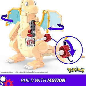 MEGA Pokémon Building Toys Set Dragonite with 388 Pieces, Articulated and Poseable with Motion, 7 Inches Tall, for Kids