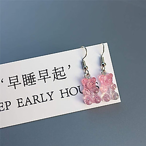 7 Pairs Gummy Bears Earrings Set Colorful Bear Animal Resin Earrings for Women Jewelry(A)