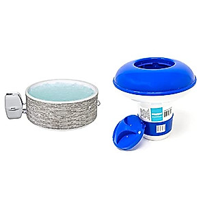 SaluSpa 61"x24" Vancouver AirJet Plus & HYDROTOOLS by SWIMLINE Mini Chemical Dispenser| Compatible with Bromine & Chlorine, Supports 1’’ Tablets | Adjustable Control Ring for Customizable Flow Rate