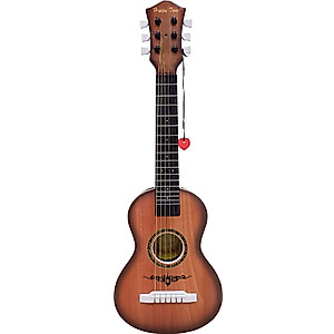 23" Acoustic Guitar, Kids 6 String Toy Guitar - Realistic Steel Strings - Beginner Practice First Musical Instrument for Children, Toddlers (Walnut)