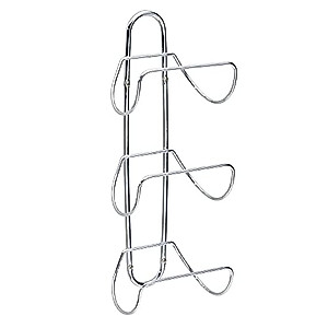 mDesign Modern Decorative Metal 3-Level Wall Mount Towel Rack Holder and Organizer for Storage of Bathroom Towels, Washcloths, Hand Towels - 2 Pack - Chrome