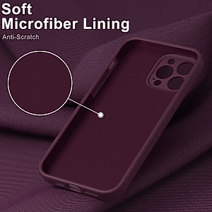 DEENAKIN Compatible with iPhone 13 Pro Max Case with Screen Protector - Silky Soft Silicone - Enhanced Camera Cover - Slim Fit Protective Phone Case for Women Girls 6.7" - Plums Color