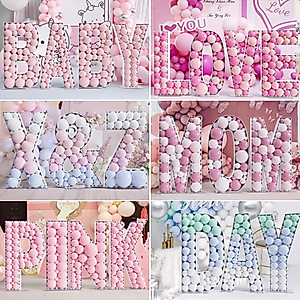 Xiomot 4FT Marquee Letters Mosaic Large Letters L Balloon Frame for Birthday Party Wedding Backdrop Decoration Anniversary Baby Shower Day Decor Pre-Cut Big Foam Board with Acrylic Plate Base