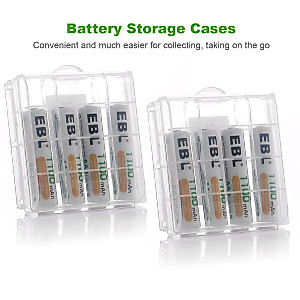 EBL AAA Rechargeable Batteries 1100 mAh (8 Packs) with Smart C807 Battery Charger and Micro USB Charging Cable