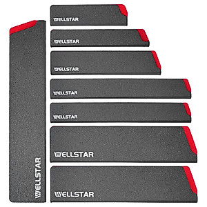 WELLSTAR Knife Edge Guards Set, 8 Piece Universal Blade Covers, BPA Free ABS Protective Blade Sheaths, Non-Scratch Felt Lining Kitchen Knives Covers (Knives not included)
