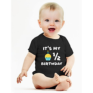 Tstars Half Birthday Outfit Baby Boy Girl One 1/2 Year Old Milestone Infant Bodysuit 12M (6-12M) Navy