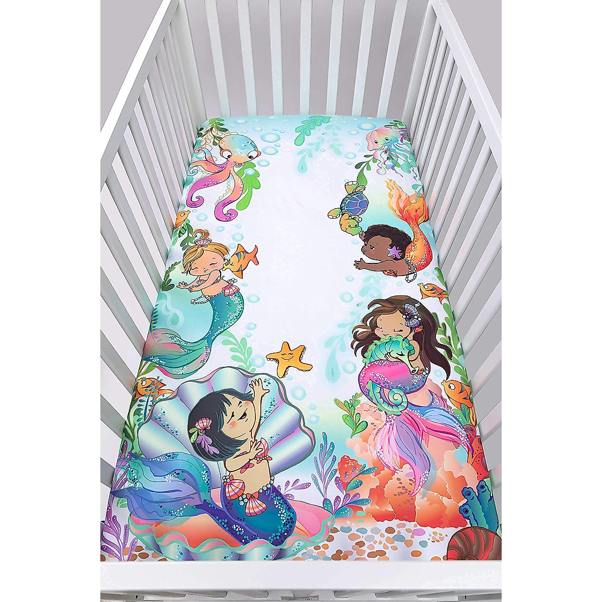 Baby Titi - Mermaid and Fairy Crib Sheets for Girls Bundle