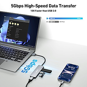 BENFEI USB 3.0 Hub, 4 Ports USB A Splitter Ultra-Slim USB Expander for Mouse, Keyboard, Flash Drive, U Disk, Printer Compatible with Laptop, Desktop PC, Xbox, PS5, and More