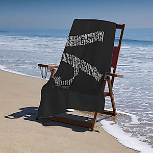 ADOSIA Psalm 91 Beach Towel 32x52in Oversized Soft Absorbent Beach Towel