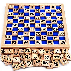 DANNI Montessori Baby Wood Math 1-100 Digital Cognitive Teaching Aids 1010 Multiplication Table Children Math Number Educational Toys