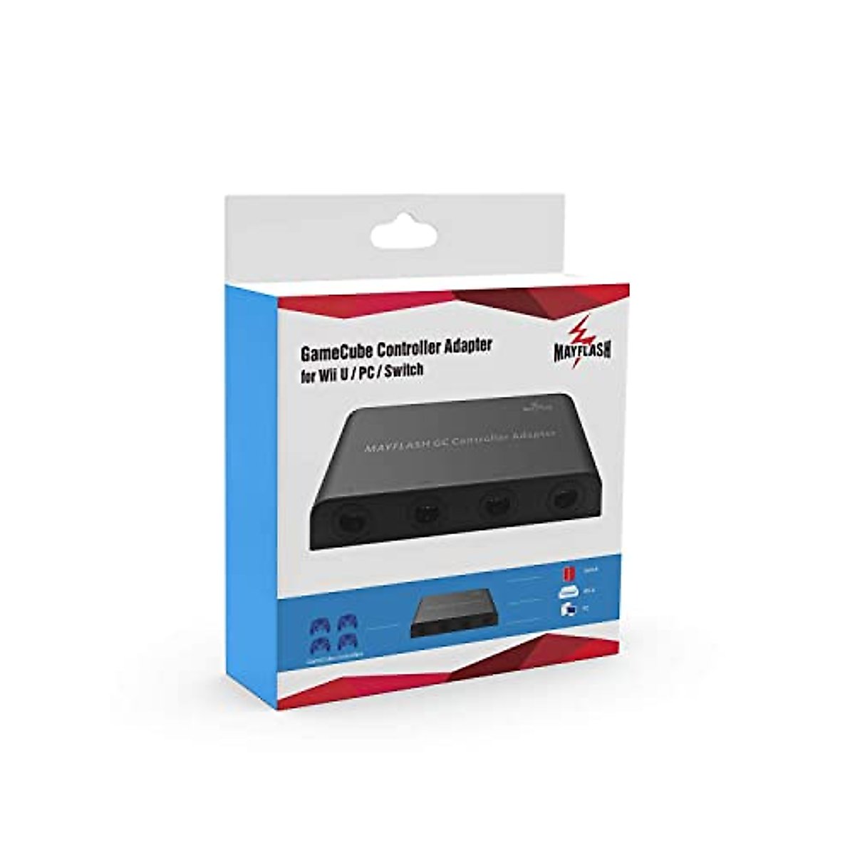 Mayflash GameCube Controller Adapter for Wii U, PC USB and Switch, 4 Port