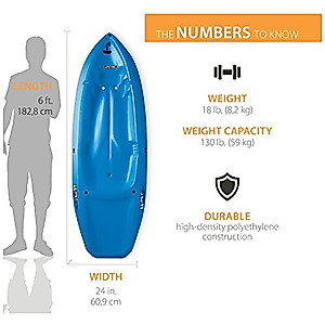 Lifetime Youth Wave Kayak (Paddle Included), Blue, 6'
