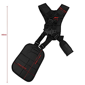 Zerodis Trimmer Shoulder Strap Mower Trimmer Harness Strap Adjustable Padded Strap with Double Durable Nylon Belts for Garden Brush Cutter Lawn Mower