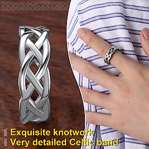 Irish Celtic Ring Women Stainless Steel Friendship Endless Knot Ring