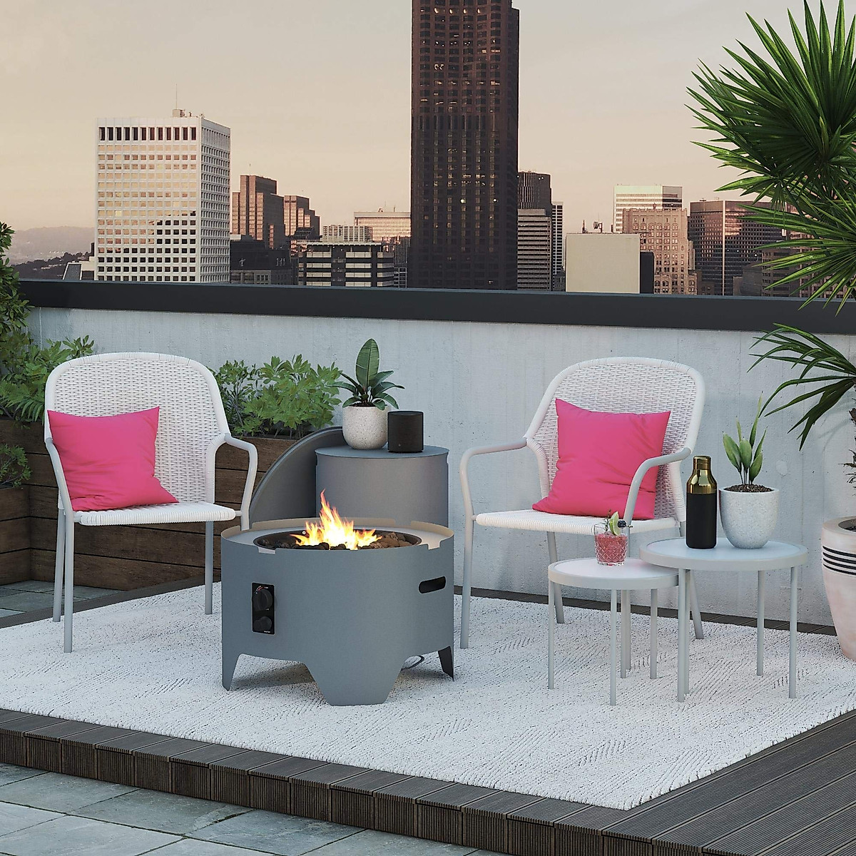 CosmoLiving by Cosmopolitan, Astra Collection, Propane Tank Holder, Dark Gray (87833CHC1E)