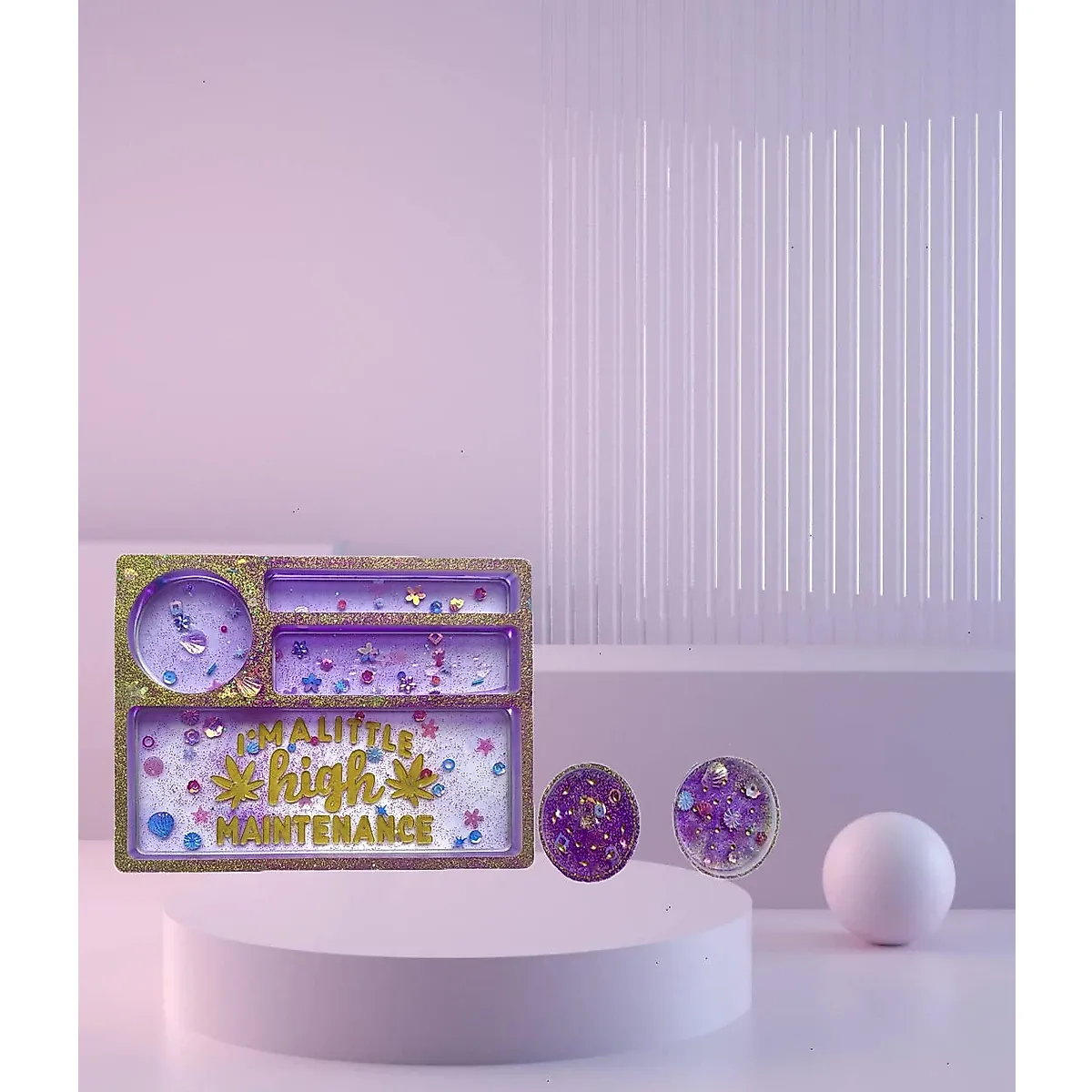 Mold with Lid and Grinder Mold,Silicone Molds for Resin - Large Resin Molds with Rolling Tray Mold and Resin Grinder Mold for Grind and Storage, DIY Storage Box Art Molds