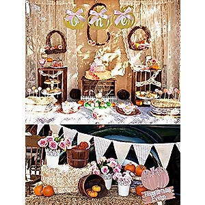 Pumpkin 1st First Birthday Decoration Set, Glitter Pumpkin One High Chair Banner, Little Pumpkin First Birthday Banner for Kids Girls Boys First Pumpkin Theme Birthday Decorations