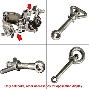 uxcell M6 x 25mm Machinery Shoulder Swing Lifting Eye Bolt 304 Stainless Steel Metric Thread 5pcs