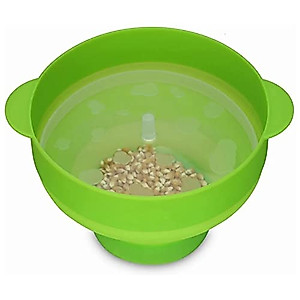 Acouto Microwave Silicone Popcorn Popper Collapsible Silicone Popcorn Maker Bowl, Microwave Popcorn Maker with Handle Lid for Home Cafe Kitchen