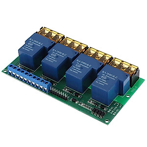 YYG-4 Four Way Relay Module, 30A Control Panel Optocoupler Isolation High Power AC 250V/30A, Less Than DC 30V/30A(12VDC)