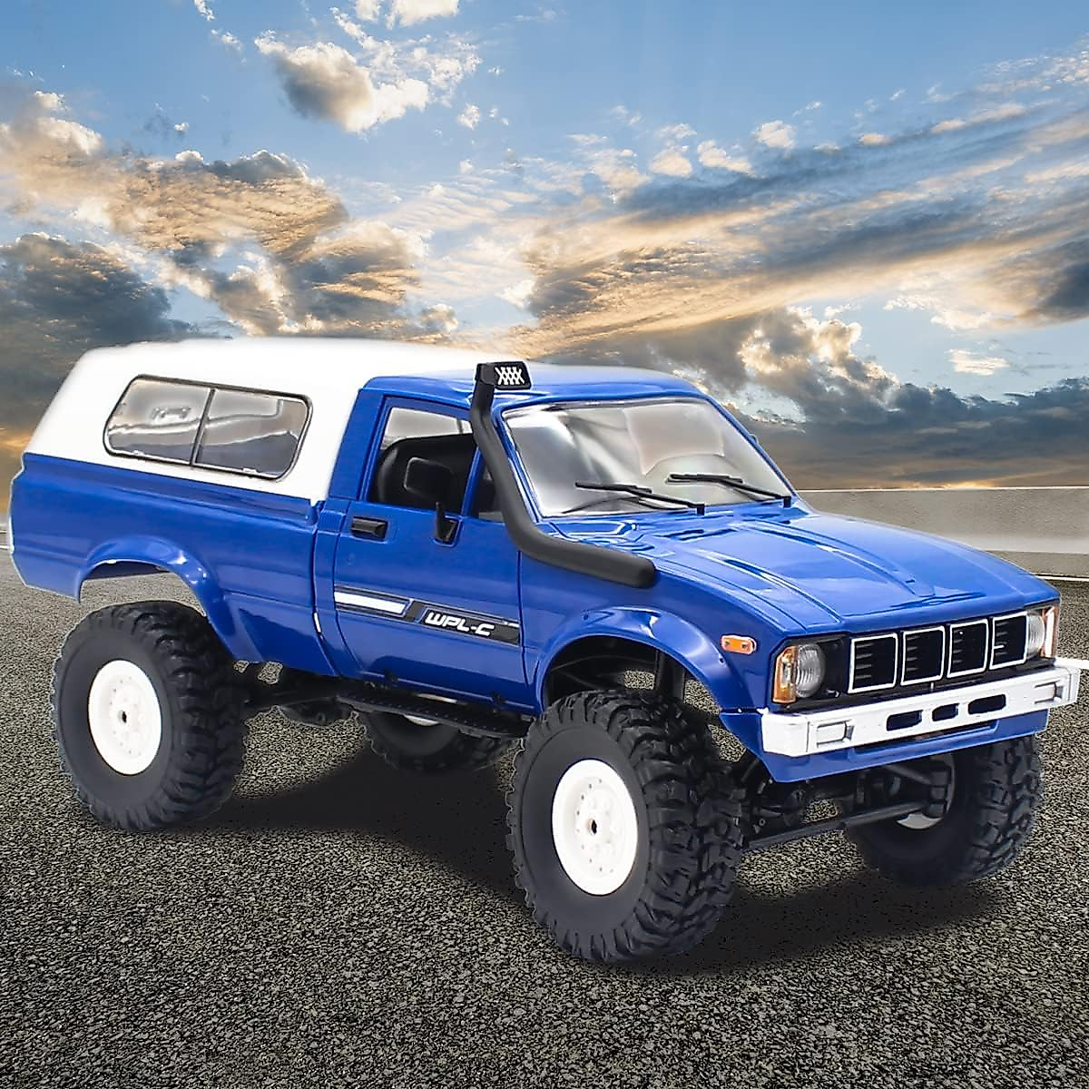 Mostop RC Crawler Truck, C24 Pickup Truck with LED Light, 4x4 Off-Road RC Rock Crawler,2.4Ghz Remote Control Car All Terrain Truck Crawler,Throttle & Steering Control,2 Batteries, Ideal Gift