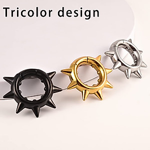 DOEARKO 2 PCS Ear Gauges Seven-Pointed Ear Weights Hangers for Stretched Ear Plugs Tunnels 316 Stainless Steel Hypoallergenic Body Jewelry (For Lobe in 0G (8mm) or Larger, Silver Fashion)