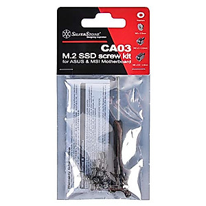 SilverStone SST-CA03 - PC Computer Screws Kit for Motherboard M.2 SSD Mounting, Supports ASUS & MSI Motherboard